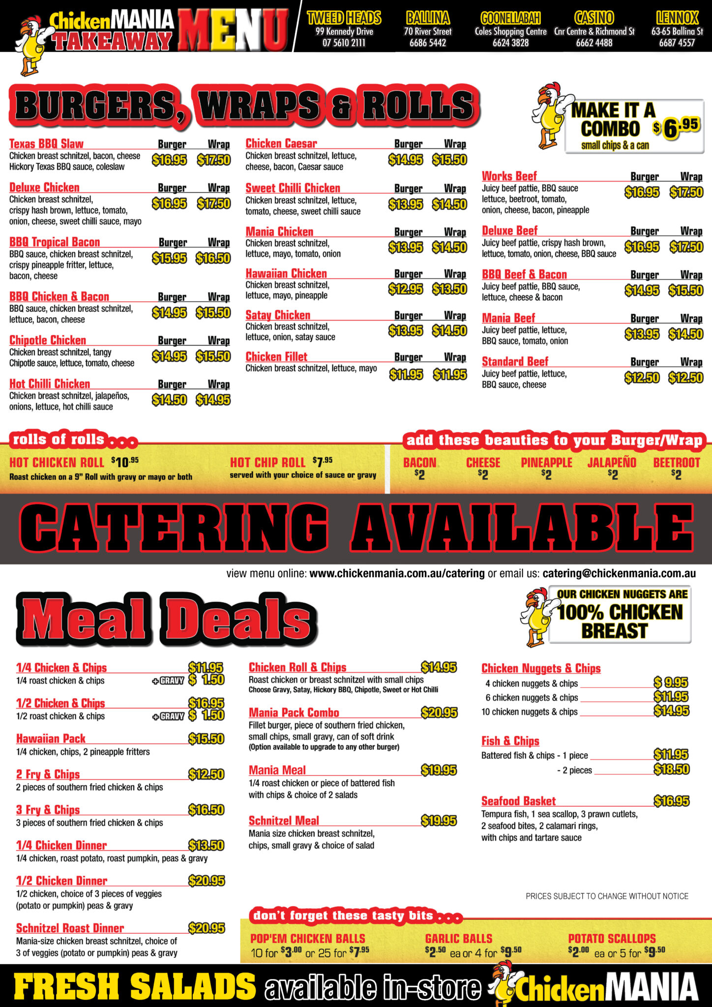 Takeaway Menu – Chicken Mania